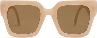 Sojos Lunettes de soleil carrées oversize vintage pour femmes, rétro, grosses lunettes de soleil de luxe, protection UV400, SJ2194 brun crème