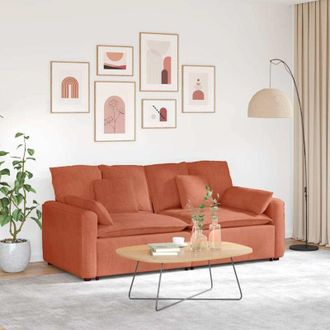 vidaXL Modulares Sofa mit Kissen Rot Orange Vidaxl