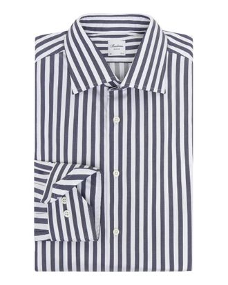 Stenstr&ouml;ms Hemd aus Twofold Super Cotton mit Blockstreifen, Regular Fit in