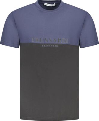 Trussardi Homme, Tops, Bleu, Taille: M Short Sleeve T-Shirt