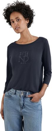 Street One Damen Shirt mit Wording,Night Sky Blue,42