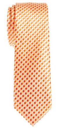 Retreez Cravate Fine Slim Tiss&eacute;e en motifs de rayures en zigzag pour homme - Orange