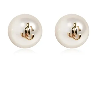 Jimmy Choo London Femme, Accessoires, Blanc, Taille: ONE Size Maxi Pearl Studs