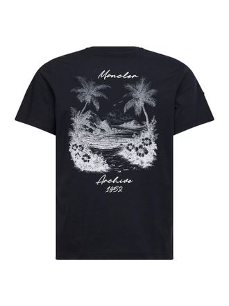 Moncler Mens T-Shirt Blue Cotton T-Shirts And Polos