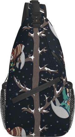 AOOEDM Süße Winter Climb The Tree Cross Brusttasche Diagonally Sling Rucksack Crossbody Umhängetasche Reisen Wandern Daypacks für Männer Frauen