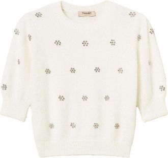 Twinset Rundhalspullover - Weiß