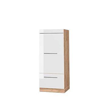 Vicco Armoire Micro-Ondes Fame-Line, Blanc Haute Brillance, 60cm