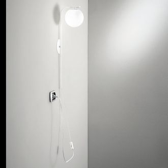 Luce-Ambiente-Design Odisseo Wall Lamp in White Metal with Glass Diffuser