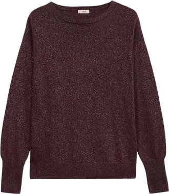 Oltre Femme, Pulls, Rouge, Taille: 46 FR Pull en maille cachemire et lurex