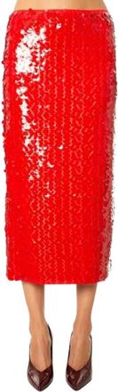 Isabelle Blanche Femme, Jupes, Rouge, Taille: 38 FR Gonna Longuette di paillettes