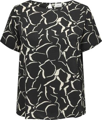 Only Carmakoma Damen Carvica Life Ss Top WVN Noos Kurzarmbluse, Black/AOP:Rebel Graphic, 46 Mehr