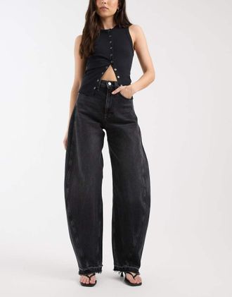 Tommy Jeans Ella - Jean bouffant &agrave; taille mi-haute - Noir