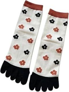 Generico Chaussettes &agrave; doigts divis&eacute;es &agrave; cinq doigts, chaussettes de printemps l&eacute;g&egrave;res pour femmes (2 paires), Color06, Taille Unique