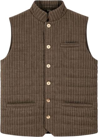 Stenstr&ouml;ms Homme, Vestes, Brun, Taille: XL Gilet Ray&eacute; en Laine et Polyester