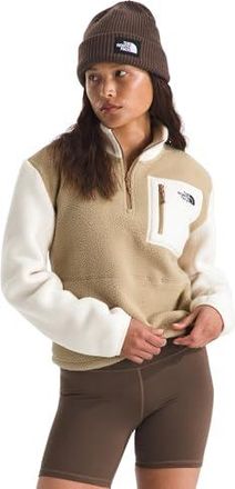 The North Face Yumiori 1/4 Zip Sweat-Shirt pour Femme Khaki Stone/White Dune L