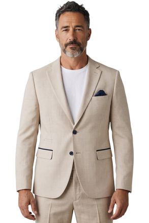 PAUL ANDREW Herrenblazer in Creme mit Karomuster und taillierter Passform - Regent
