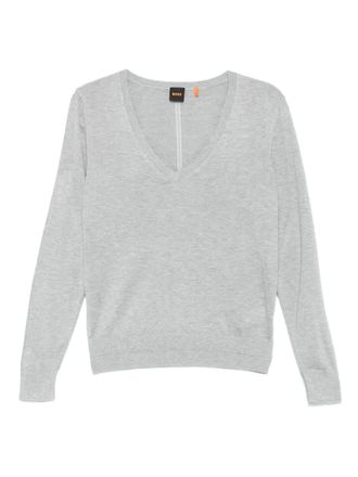 BOSS t-shirt à col v - Gris