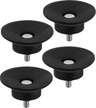PartyKindom 4 Stück Gewindegummifüße Vibrationspads mit Gewinde Wetterbeständige rutschfeste Gummifüße zur Stoßdämpfung für Industrieanlagen und Möbel Einfache Mo