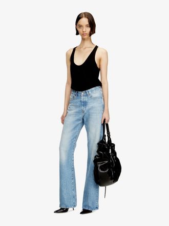 Diesel Womens Tank Top Ribbed Cotton Black T-Shirts & Jerseys