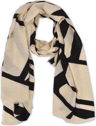 styleBREAKER Damen Schal mit Graphic Lines Muster | Weicher XXL Winterschal | Gro&szlig;es Tuch mit geometrischem Linien Design, Stola, Herbst Winter Accessoire, Farbe:S