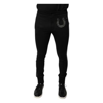 Dolce & Gabbana Homme, Pantalons, Noir, Taille: XS Slim-fit Pantalons