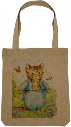 Fabulous Sac Shopping Tote Bag Aspect Lin - Tom Kitten Tom Chaton Illustration Enfant Beatrice Potter - Sac de Courses Toile Epaisse 360g Beige Naturel Cabas P