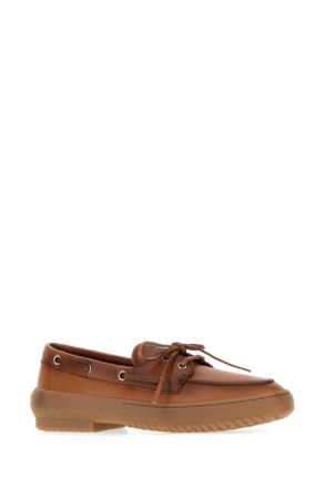 Miu Miu Leather Loafers - Cognac