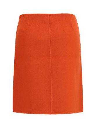 P.A.R.O.S.H. Womens Wool Mini Skirt Arancio Merino Ovis Aries