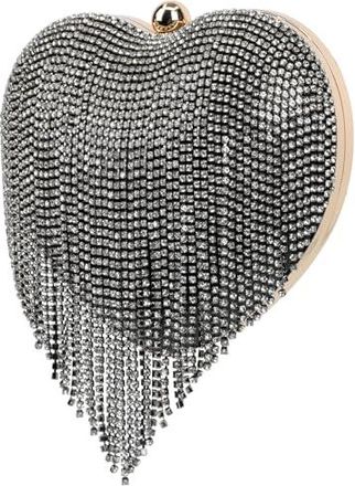 BESPORTBLE Paquet de Soir&eacute;e de Coeur Noir Orn&eacute; de Cristaux Pochette &Eacute;l&eacute;gante pour Femme Petit Paquet &agrave; Main Chic pour Banquet et F&ecirc;te Accessoire de Soir&eacute;e D&eacute;lica