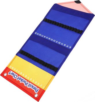 Cabilock NUOBESTY H&auml;ngender Stiftehalter aus Canvas 55,5x25,5cm mit Nummerierter Taschenkarte Gro&szlig;es Federm&auml;ppchen f&uuml;r Schule und B&uuml;ro Platzsparende Wandaufbew