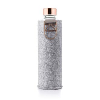 Equa Glasflasche mit Filzh&uuml;lle Mismatch Rose Gold 750 ml - Trinkflasche aus Glas mit Schutzh&uuml;lle 0,75 l - Sportflasche mit Cover - Designer Trinkflasche f&uuml;