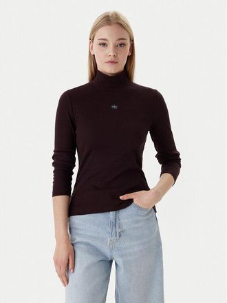 Calvin Klein Jeans Rollkragenpullover LV047D203G Braun Slim Fit