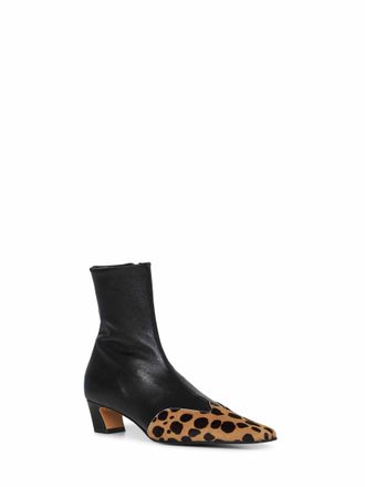 Khaite Womens Black Nappa Low Ankle Boots Lambskin