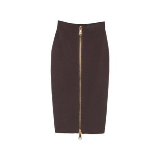 Elisabetta Franchi Front-zip Pencil Midi Skirt