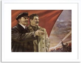 Wee Blue Coo The Art Stop VINTAGE AD STALIN LENIN COMMUNISM RED FLAG SOVIET USSR FRAMED PRINT F97X5993