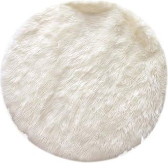 The Home Deco Factory Tapis Rond Fourrure Ecru 115 cm