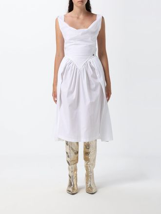Vivienne Westwood Robe midi bustier Sunday en popeline de coton &agrave; &eacute;paules d&eacute;nud&eacute;es