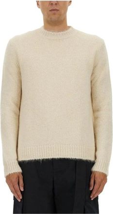 Jil Sander Homme, Pulls, Beige, Taille: M Pull ras du cou en m&eacute;lange dalpaga