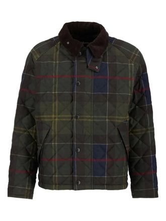 Barbour Steppjacke mit Schottenkaro - Gr&uuml;n