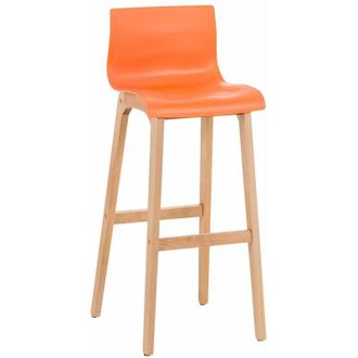 Clp Tabouret en plastique exclusif et moderne avec cadre en bois clair diverses couleurs colore : Orange