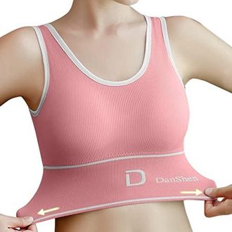 Generic Soutien-gorge de sport rembourr&eacute; pour femme, d&eacute;bardeur court de yoga pour entra&icirc;nement, course &agrave; pied, fitness, rose, M