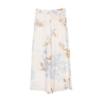 Seventy Femme, Pantalons, Beige, Taille: 38 FR Floral Print Pantalons