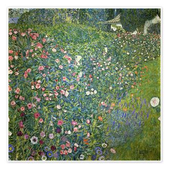 Posterlounge Italienische Gartenlandschaft Poster von Gustav Klimt 70 x 70 cm Gr&uuml;n Wandbilder Wanddeko