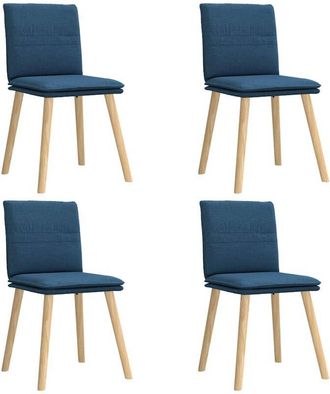 vidaXL Esszimmerst&uuml;hle 4 Stk. Blau Stoff Vidaxl