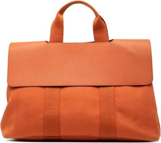 Hermès sac à main Valparaiso MM en toile et cuir Swift (1990-2010) - Orange
