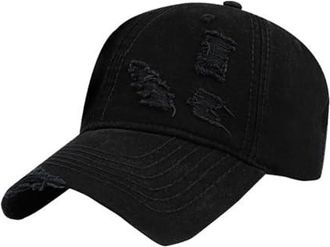 Generic Casquette de baseball vieillie pour homme et femme - En coton d&eacute;lav&eacute; - Profil r&eacute;glable - Casquettes et chapeaux en laine pour homme, Noir, Taille uniq