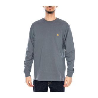 Carhartt Work in Progress L/S Chase Long Sleeve Shirt - - Sweatshirts & Hoodies - Herren - Blau - S