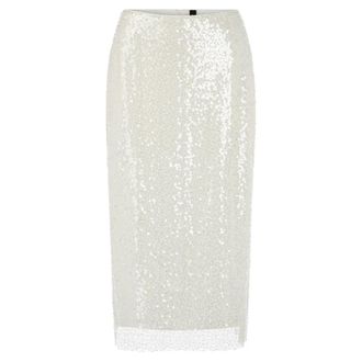 Marc Cain Pailletten-bestickter Midirock - - Skirts - Damen - Wei&szlig; - 2XL