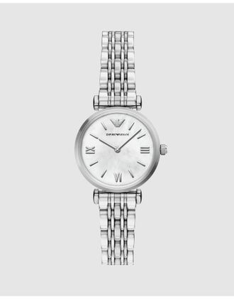 Emporio Armani AR11768 - Montre pour femme en acier inoxydable &agrave; 2 aiguilles - Argent&eacute;