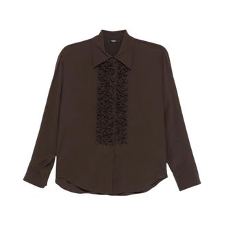Seventy R&uuml;schenbluse - - Blouses & Shirts - Damen - Braun - XS